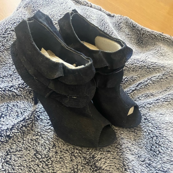 lola | Shoes | Womens Denim Ruffled Booties | Poshmark